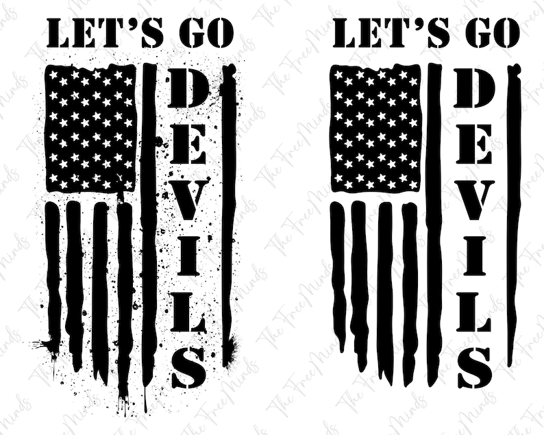 Let's Go Devils Svg Usa Flag Svg Printable Game Day - Etsy Canada