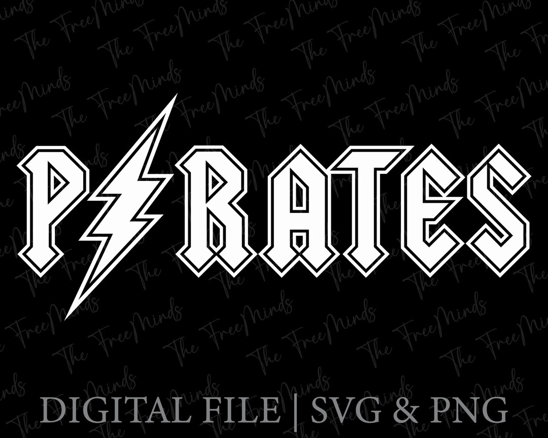 Rocker Font Digital Printables Pirates Svg Designs - Acdc Font School ...