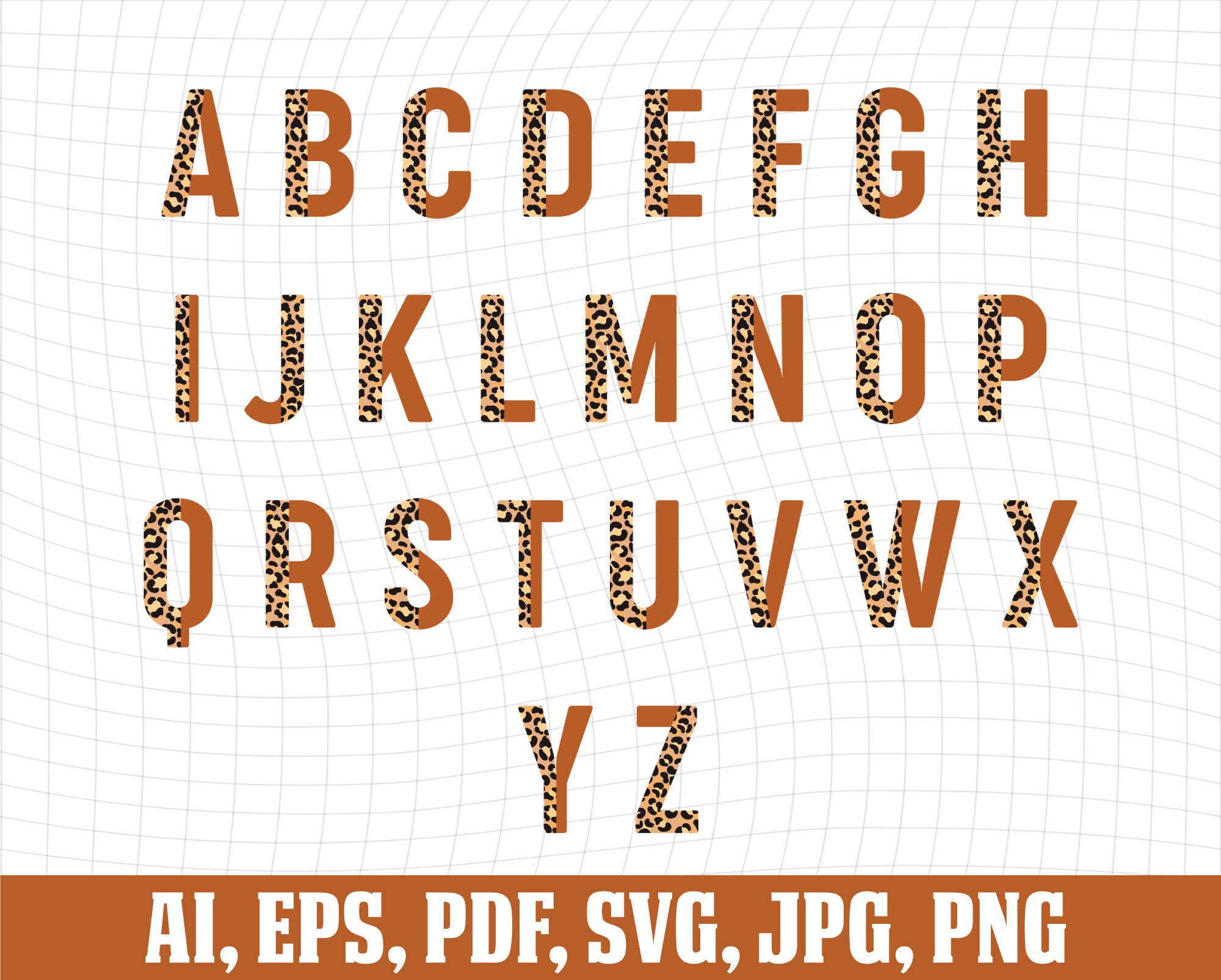 Leopard Font Svg Animal Font Svg Leopard Alphabet Letters - Etsy