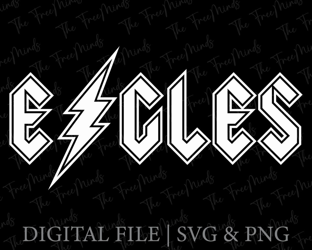 Rocker Font Eagles Svg Eagles Mascot Svg Bird Svg - Acdc Font Eagle ...