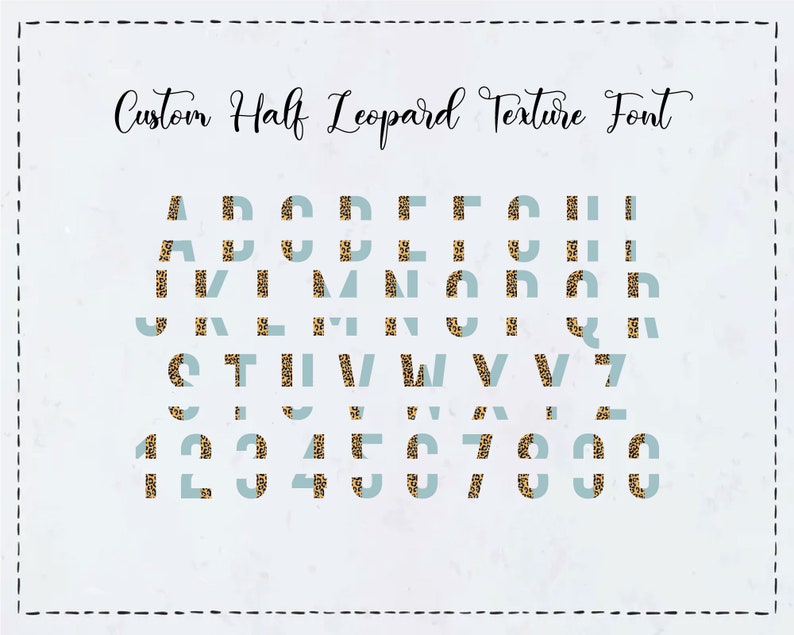 Half Leopard Font Svg Leopard Svg Leopard Alphabet Svg - Etsy
