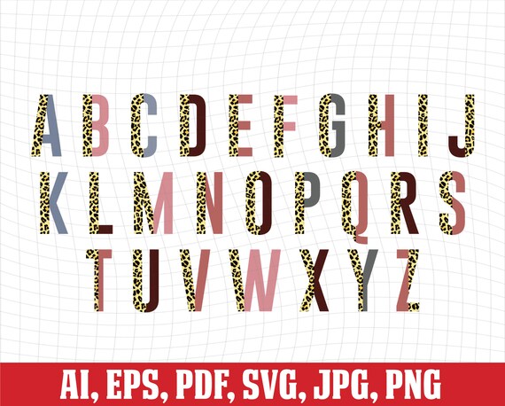 Papercraft Leopard color font Animal fonts svg 6 Bundle leopard font ...