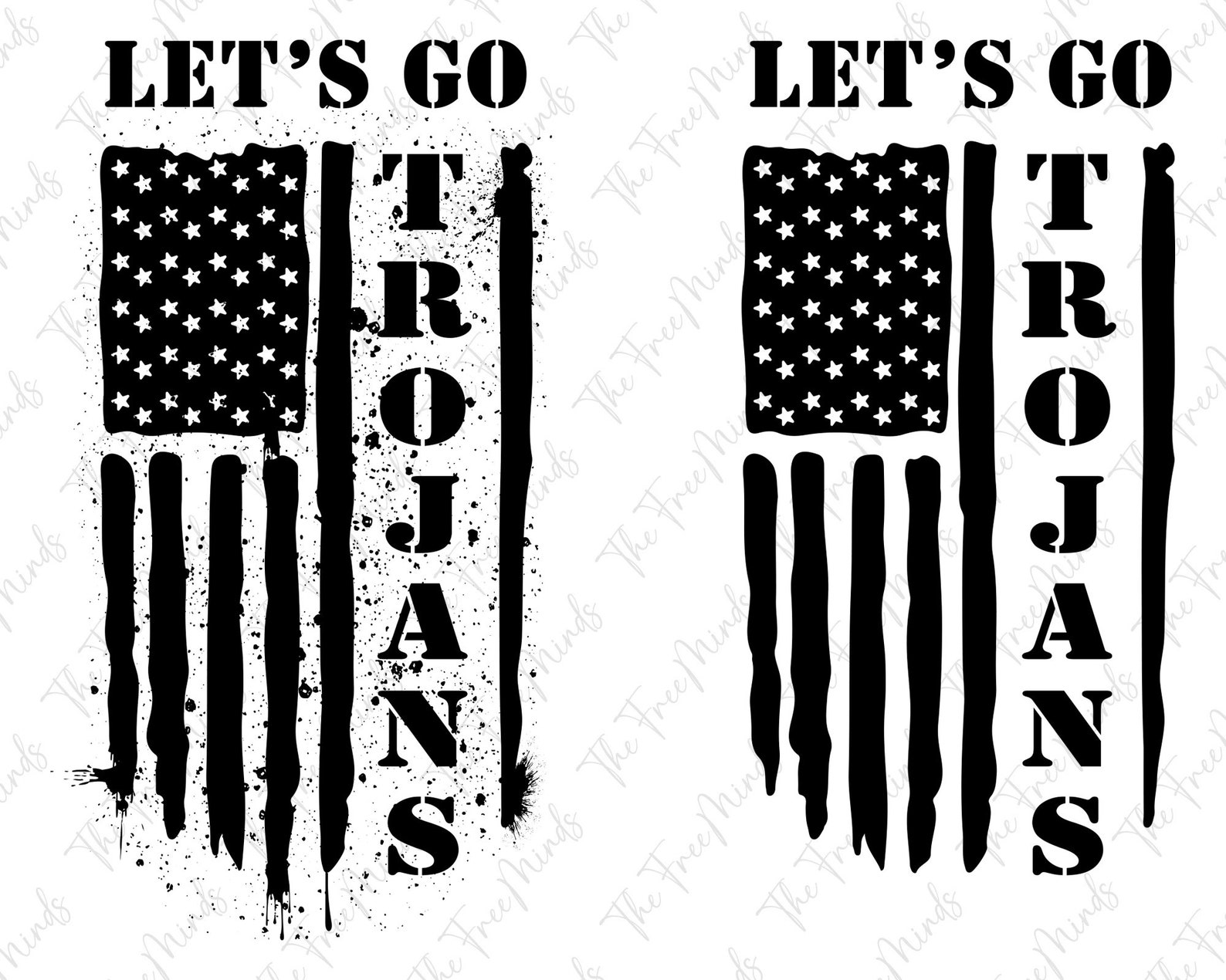 Let's Go Trojans Svg Usa Flag Svg Printable Game Day - Etsy