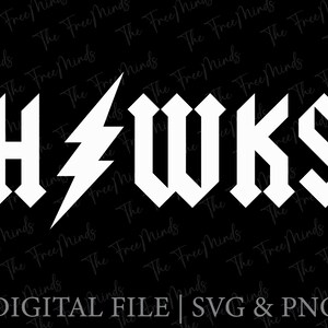 Rocker Font Hawks Svg Cut Files Digital Downloads - Acdc Font Hawks Png ...