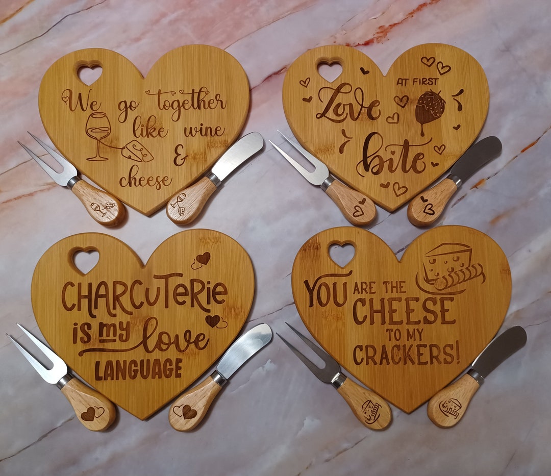 Heart Shaped Cheese Charcuterie Board Set, Personal Size, Perfect for 1 ...