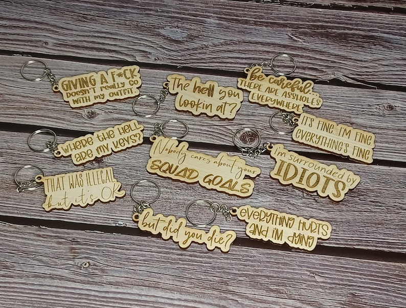 Sarcastic Laser Engraved Key Rings/chains Set of 2 or Set of - Etsy
