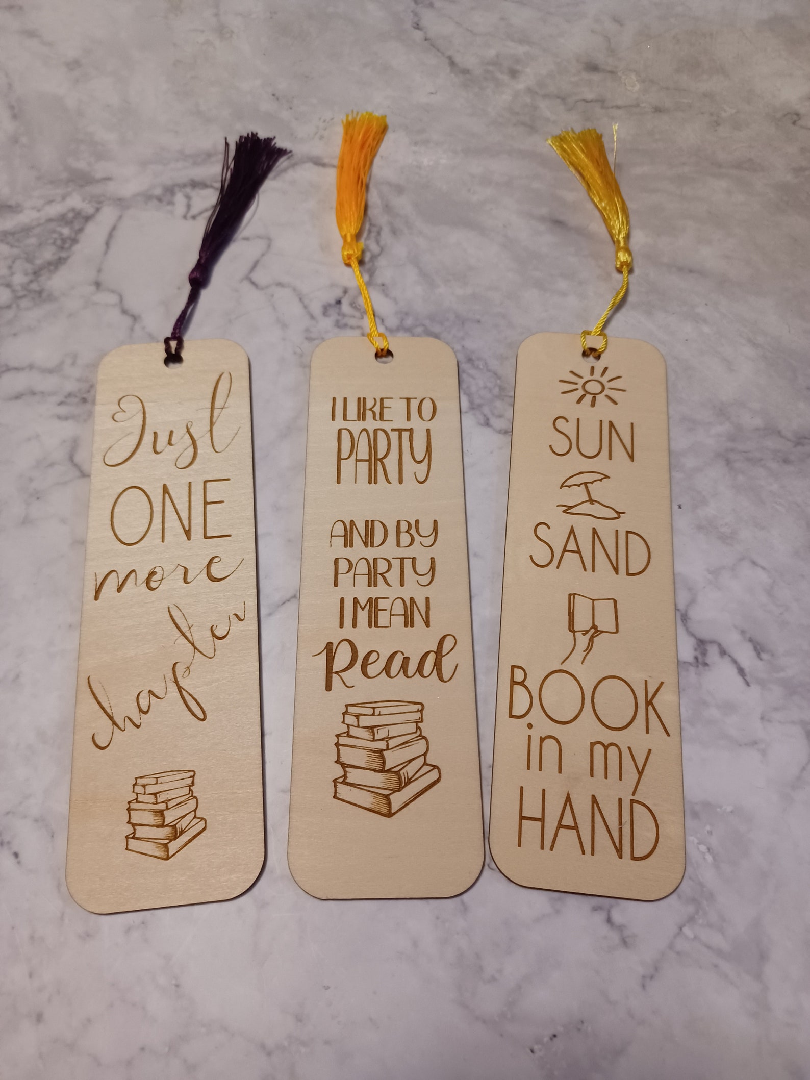 Sturdy Laser Engraved Wood Bookmarks for Your Favorite Book - Etsy