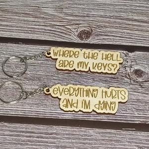 Sarcastic Laser Engraved Key Rings/chains - Set of 2 or Set of 10 - Fun ...