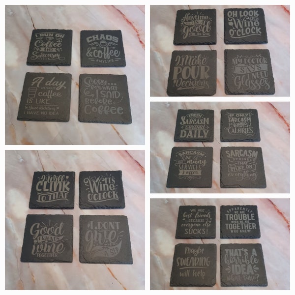 Laser Engraved Coasters - Etsy