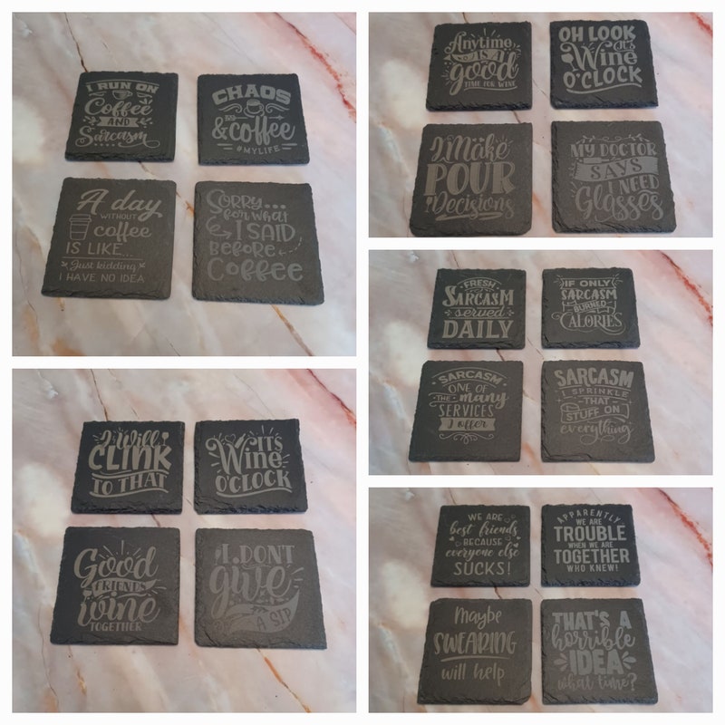 Laser Engraved Coasters - Etsy