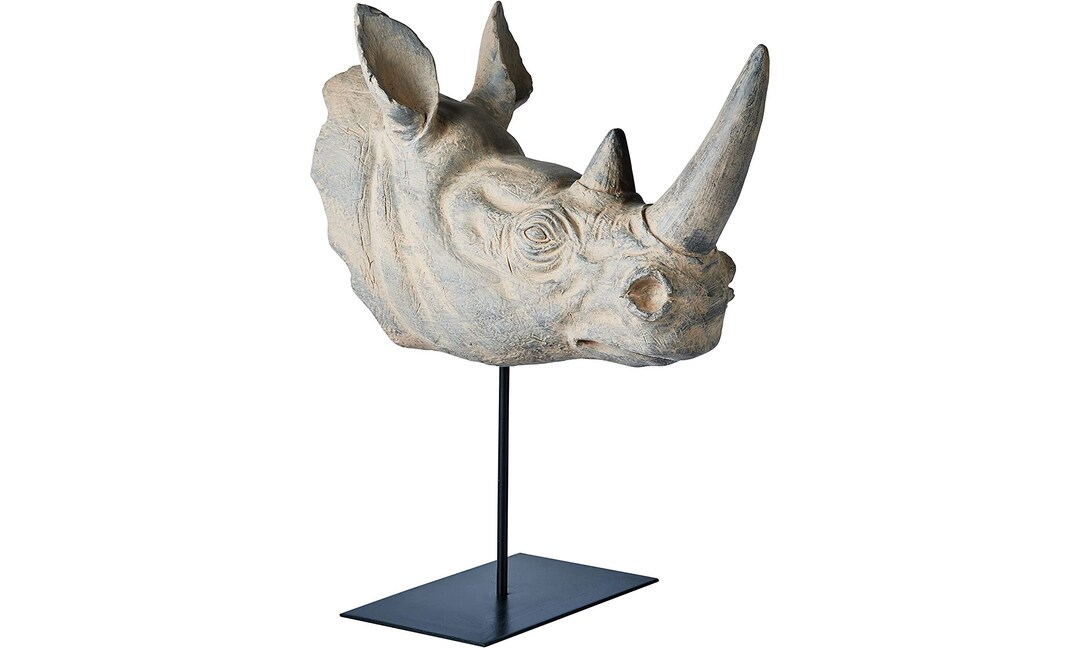 Rhino Rhino Deco Figure Statue Sculpture Stand Polyresin Modern ...