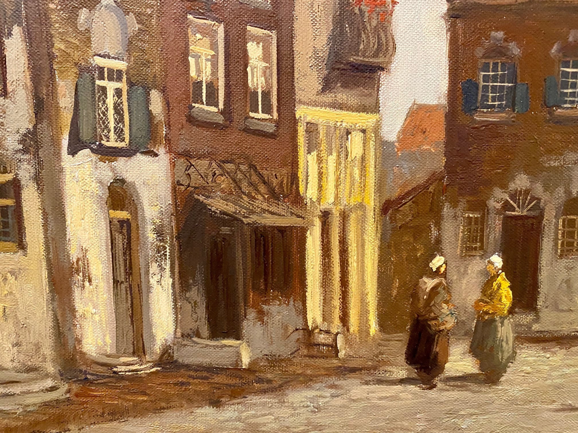 Jan Van Delden: cityscape, Rare, Original, Artist-signed Oil Painting ...