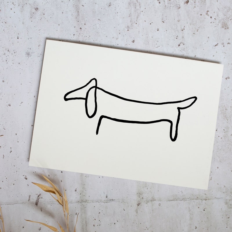 Picasso Dog Drawing - Etsy