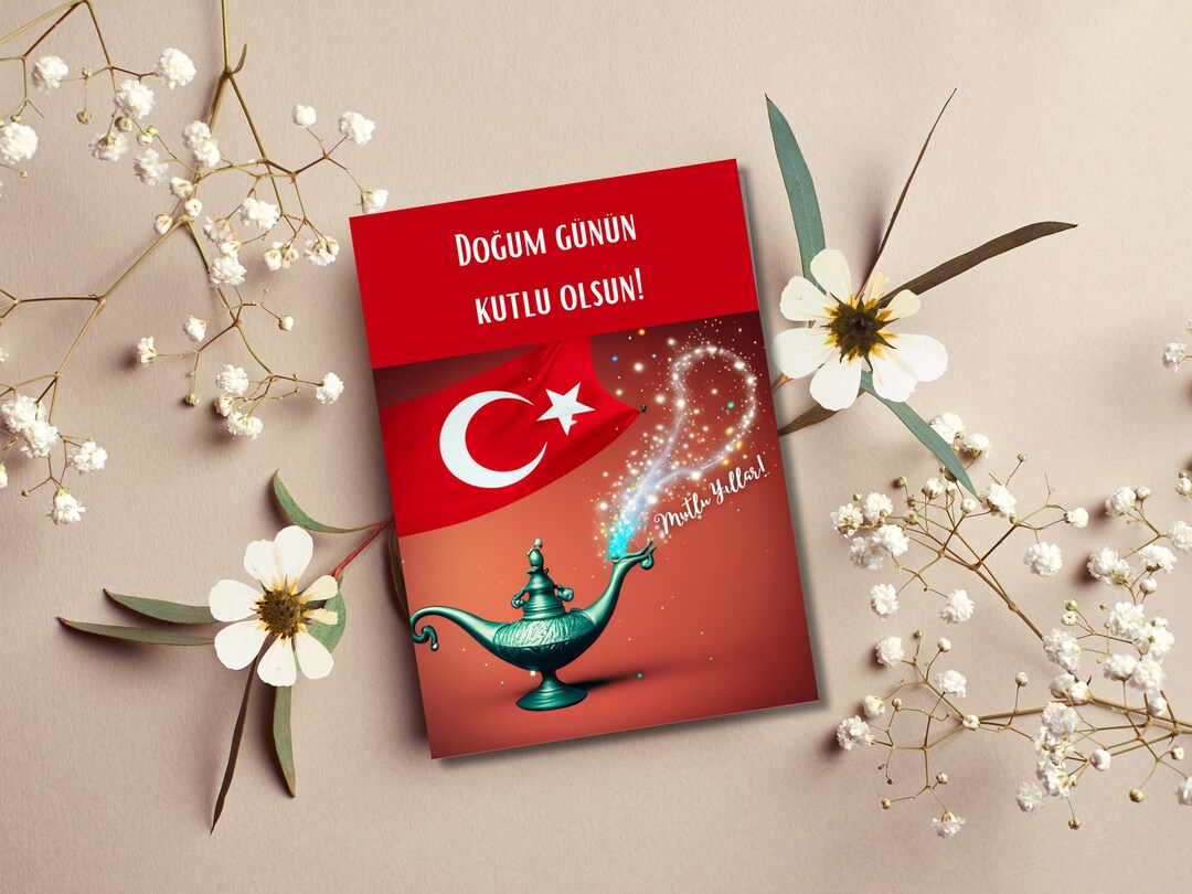 Unveiling Birthday Wishes Turkish Style Card: Let the Genie - Etsy