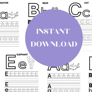 Printable Minimalist Animal ABC Tracing Worksheet| Digital Download ...