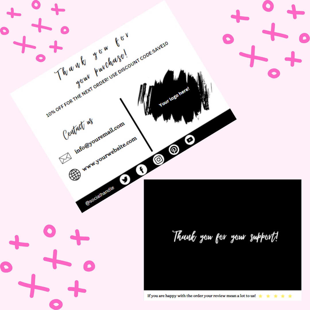 THANK YOU Ecard LOGO Note Cards Thank You Card Canva - Etsy