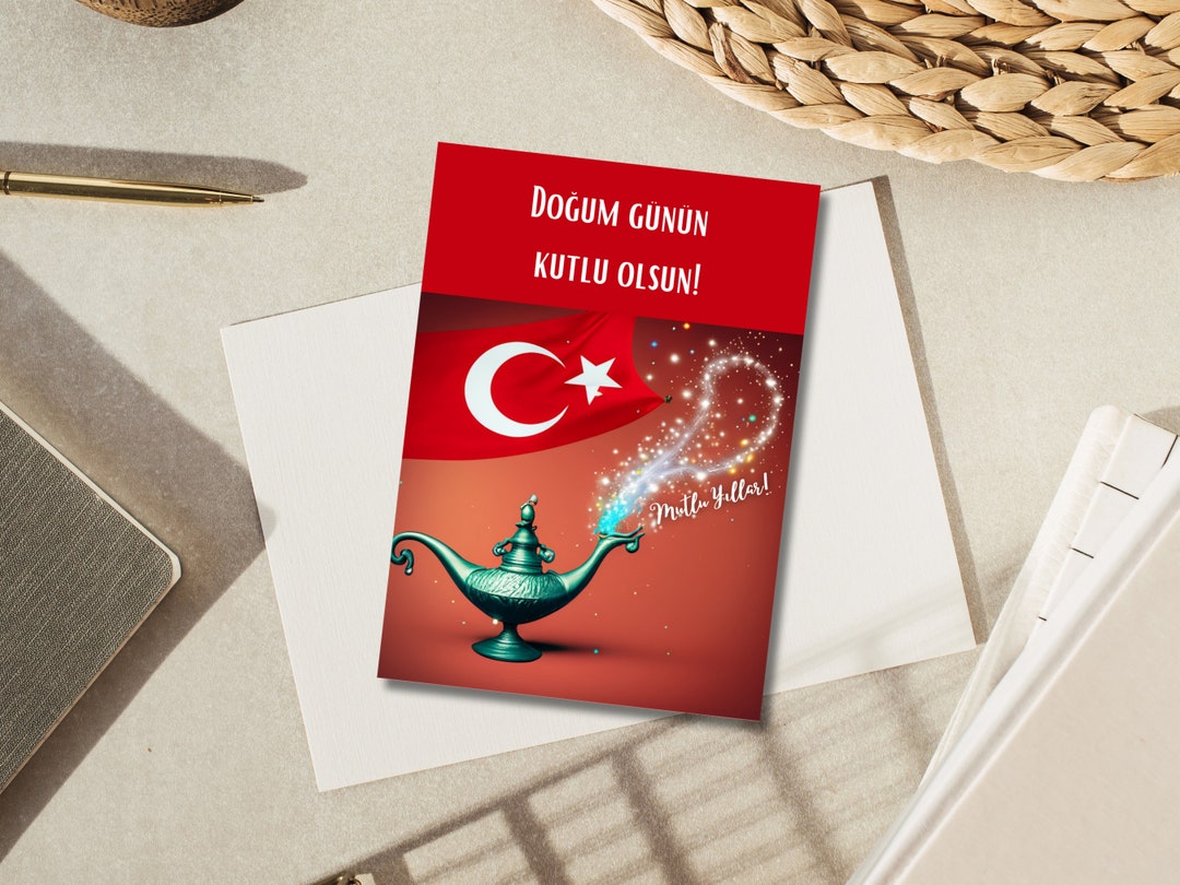 Turkish Birthday Card: Genie Lamp, Mutlu Yillar (digital Download) - Etsy
