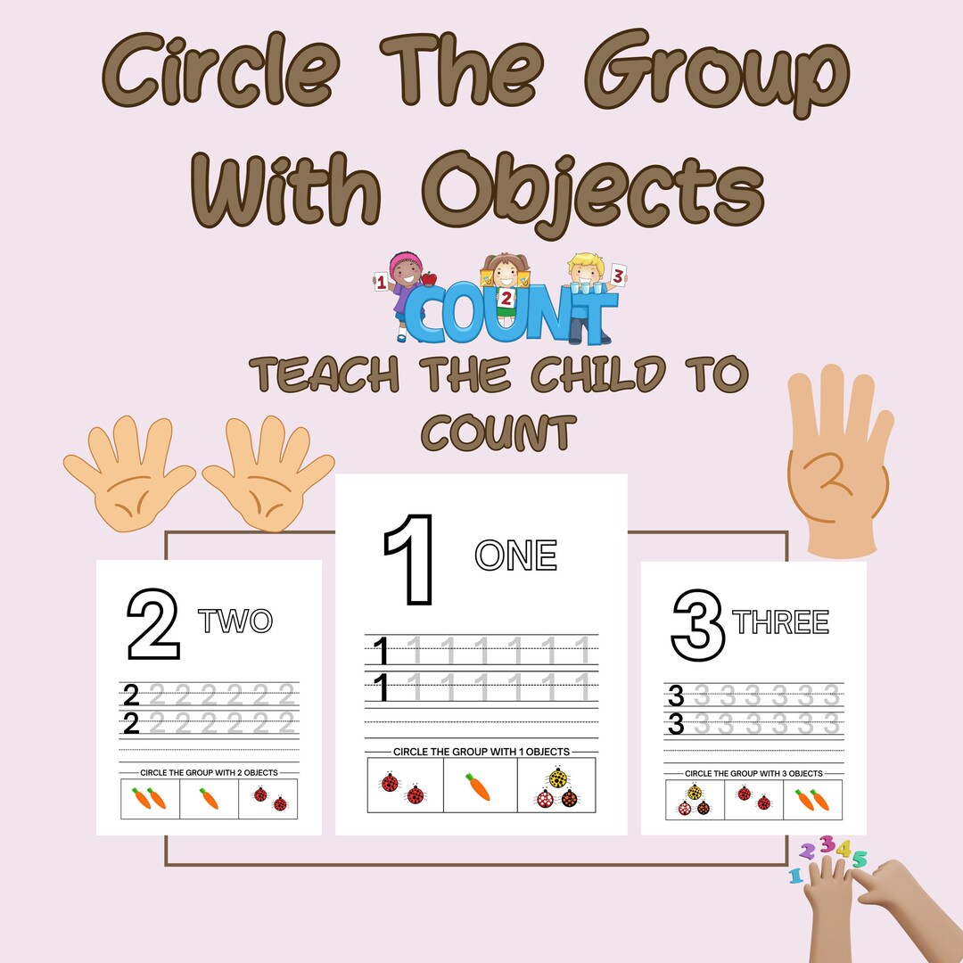 Minimalist Number Learning Fun: Circle the Group With Objects| Instant ...