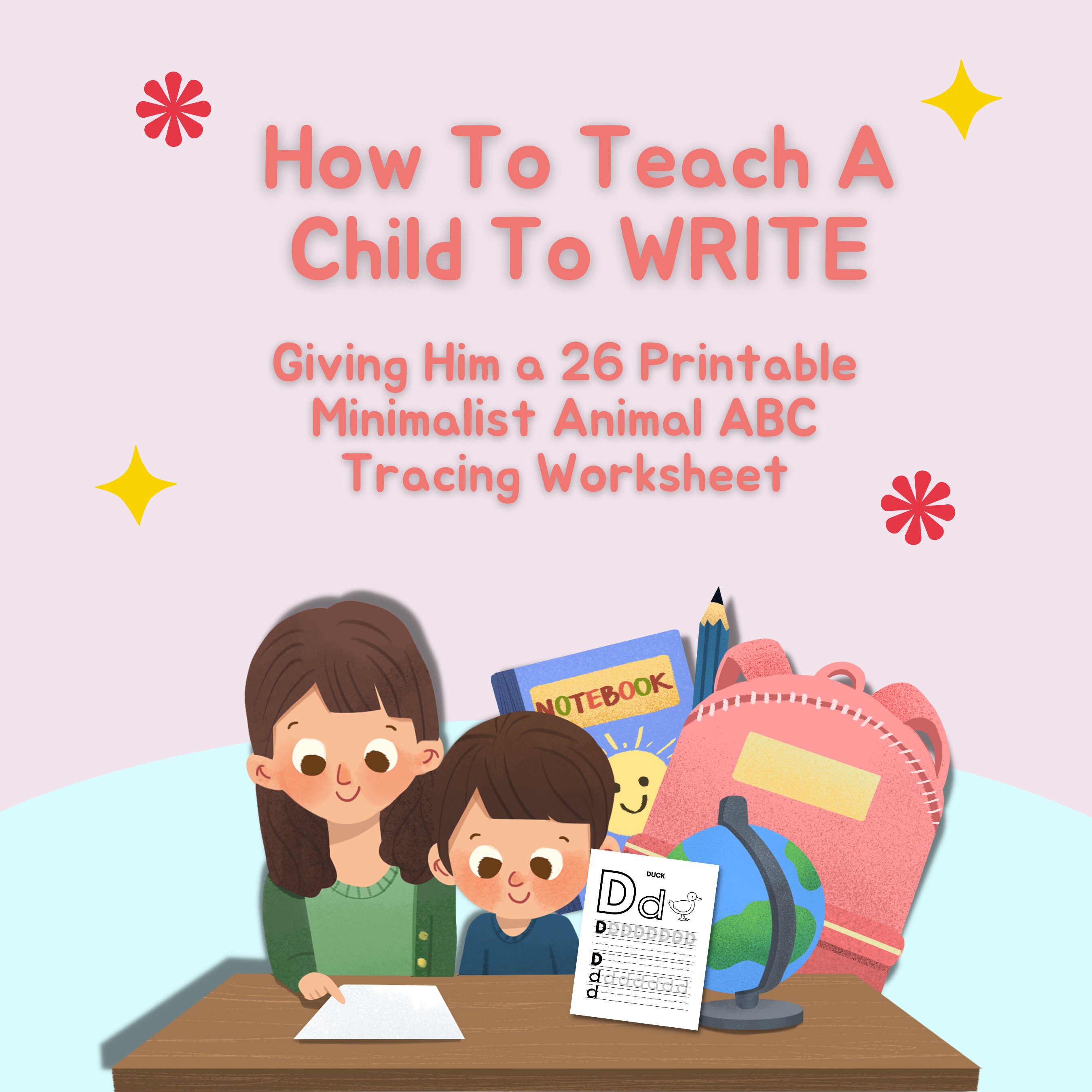 Printable Minimalist Animal ABC Tracing Worksheet| Digital Download ...