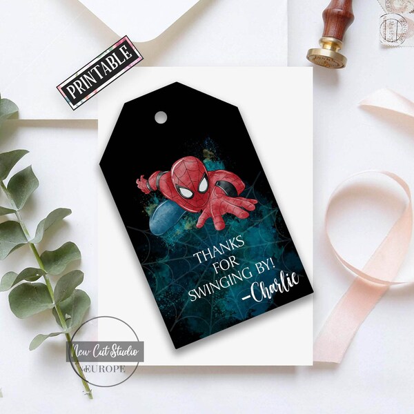Spiderman Party Tags - Etsy