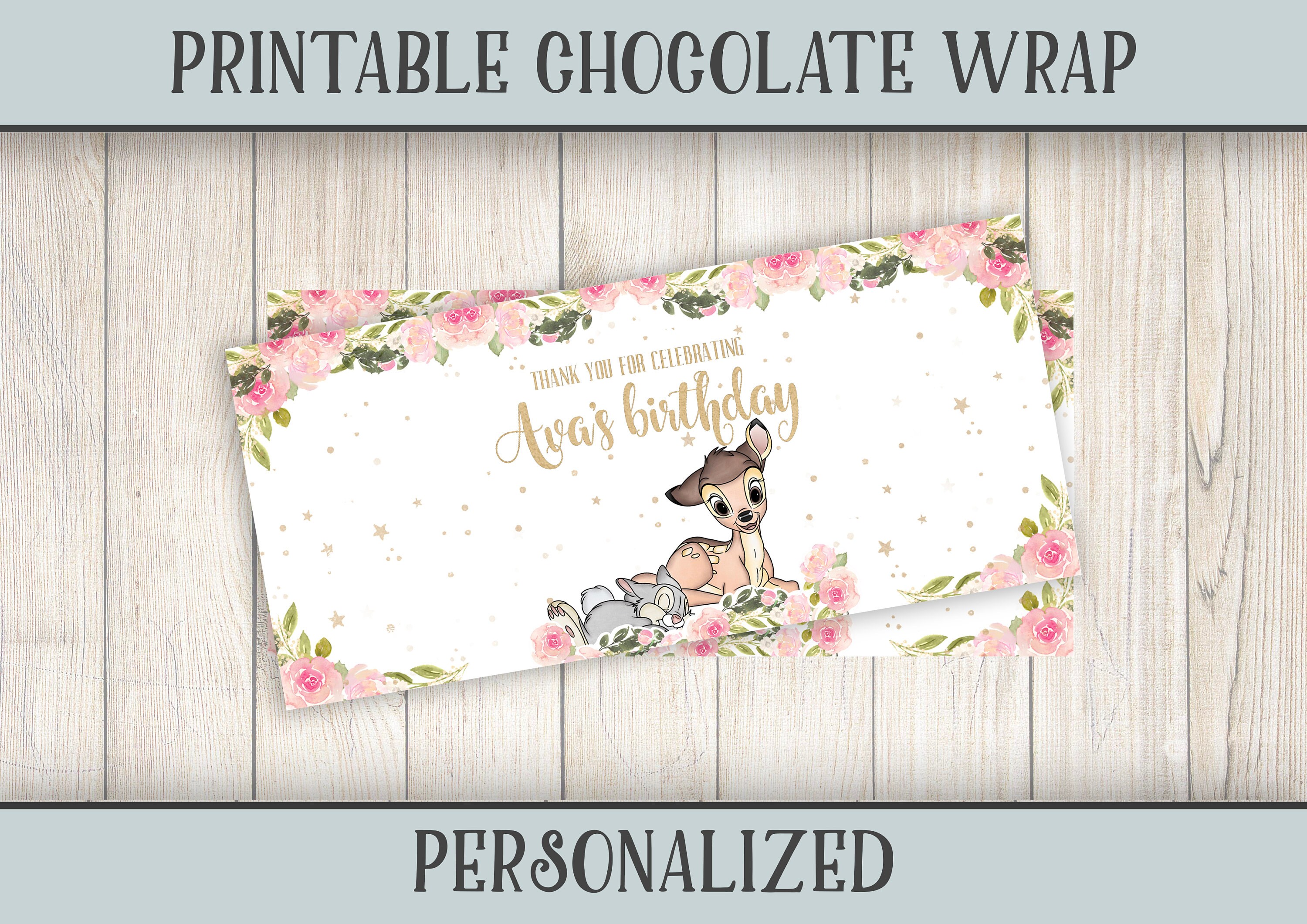 Bambi Birthday Bambi Chocolate Wrapper First Birthday - Etsy Ireland