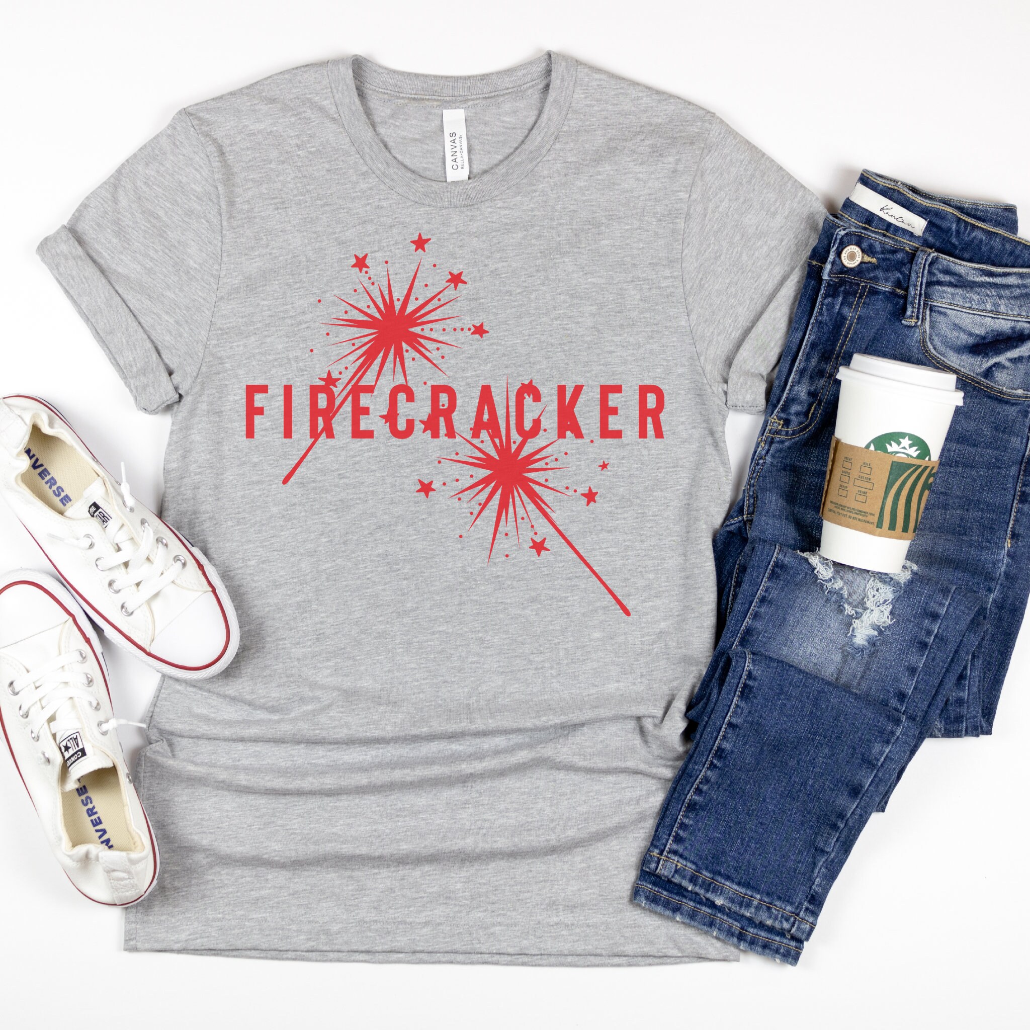 4th of July Tshirt, Firecracker Shirt, Women's Patriotic Shirt ...