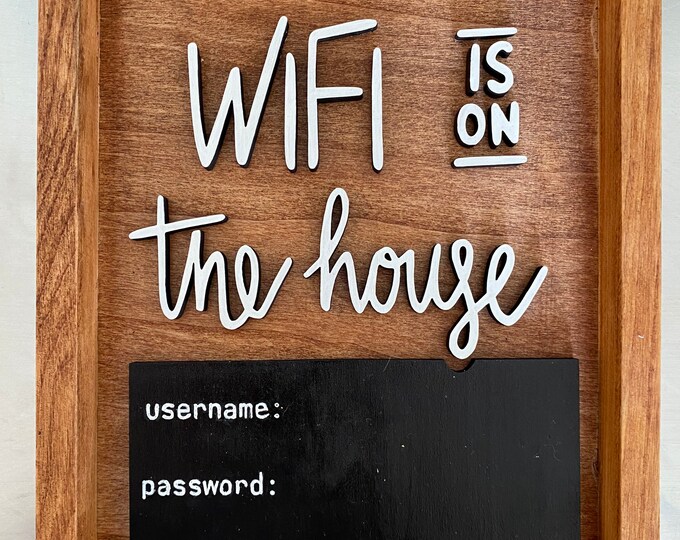 Custom WIFI Sign WIFI is on the House - Etsy