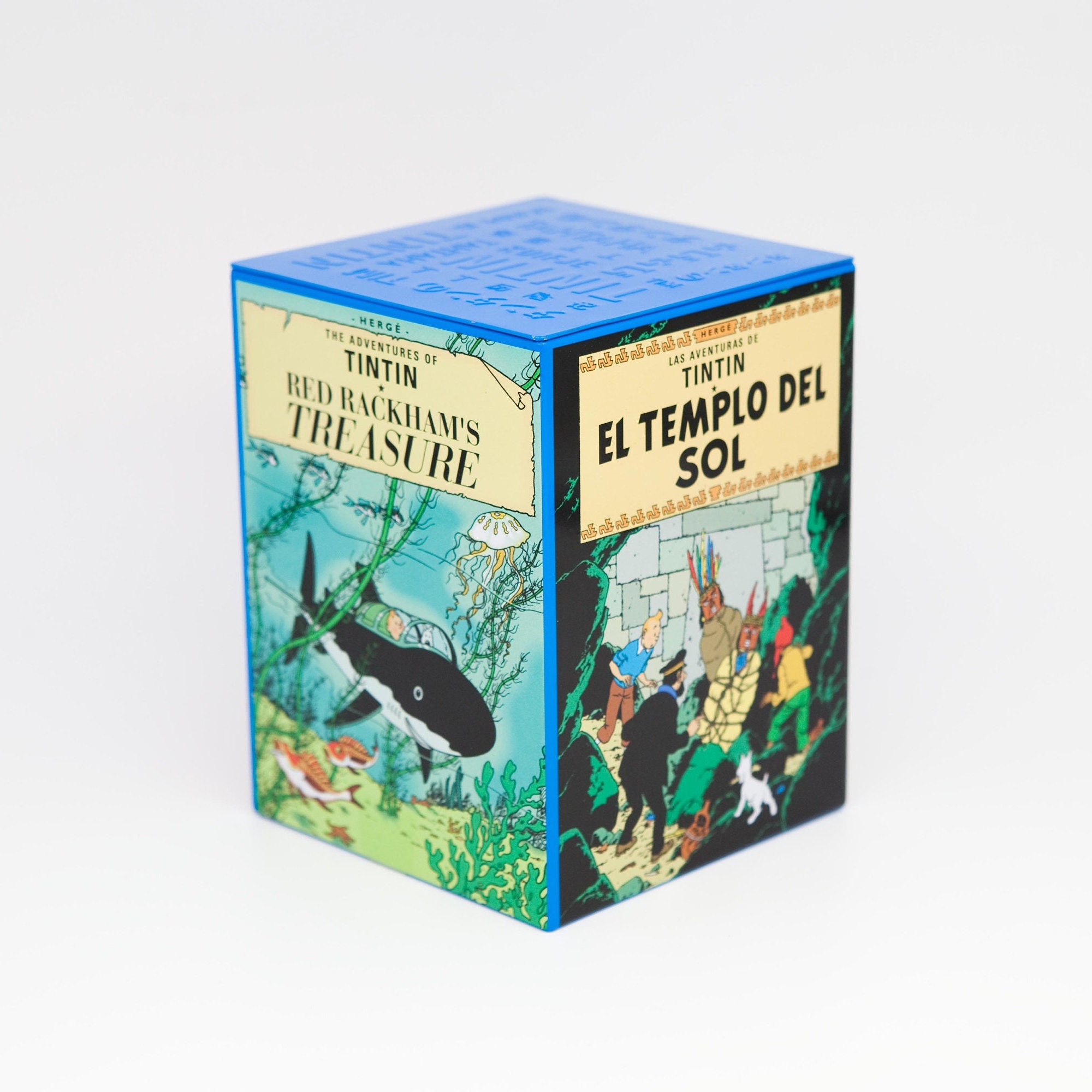 Two Boxes of Tintin With Milou and Captain Haddock in Vibrant Colors by ...