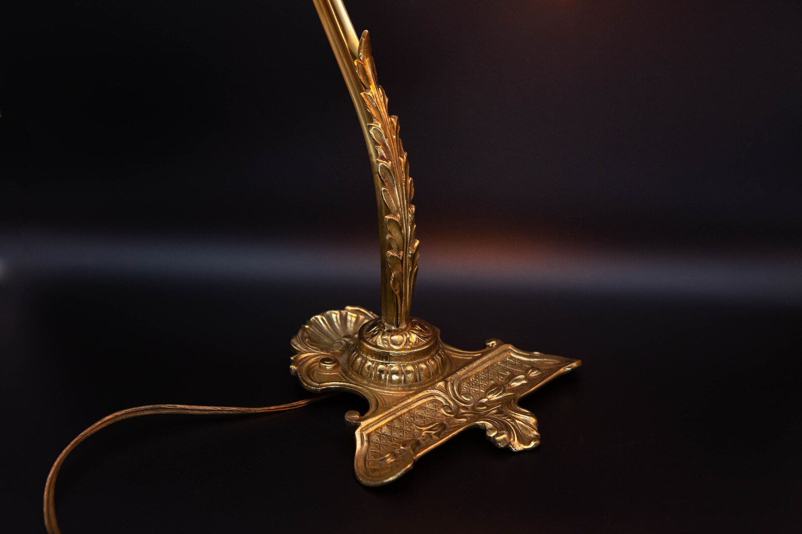 Art Nouveau Flower Lamp in Gold Color With Goose Neck Perfect as a ...