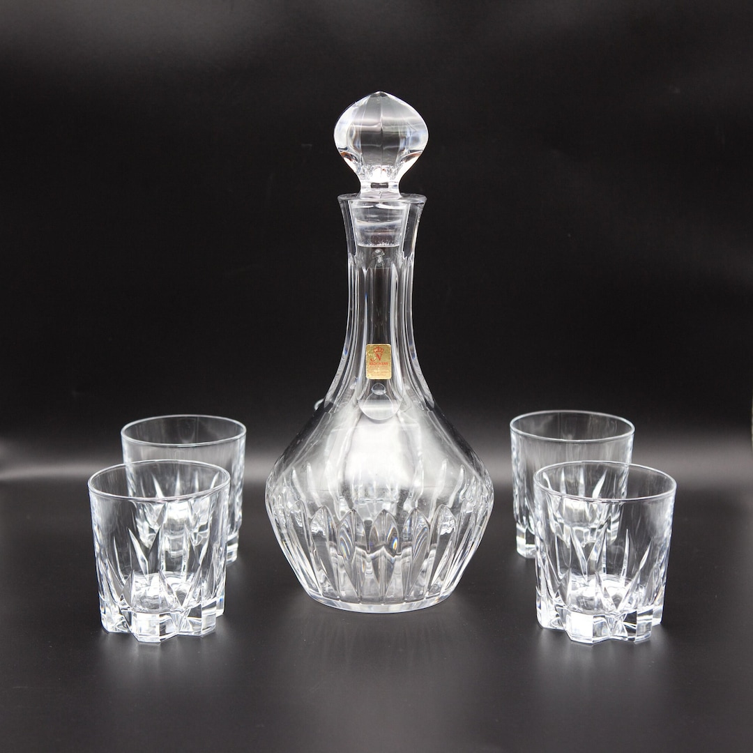 Crystal Whiskey Set With Five Matching Glasses Perfect for a Gentlemen ...