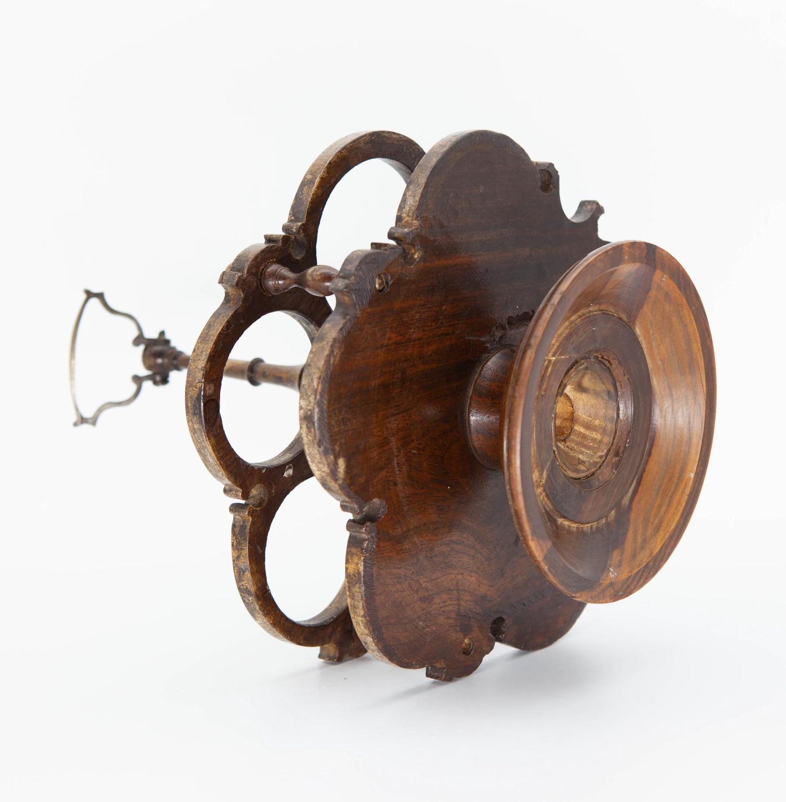 Antique English Cruet Set: Mahogany Carrier, Silver-topped Bottles ...