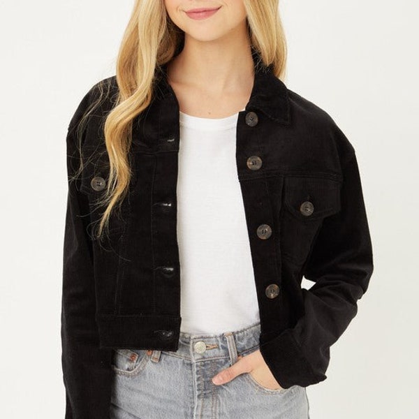 Corduroy Cropped Jacket Womens - Etsy