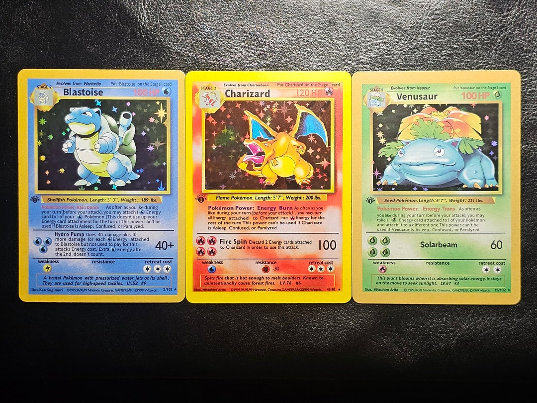 High Quality Holographic 1st Edition Charizard Blastoise Venusaur ...