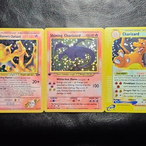 First Edition Charizards High Quality Handmade With 3 Custom Card With ...
