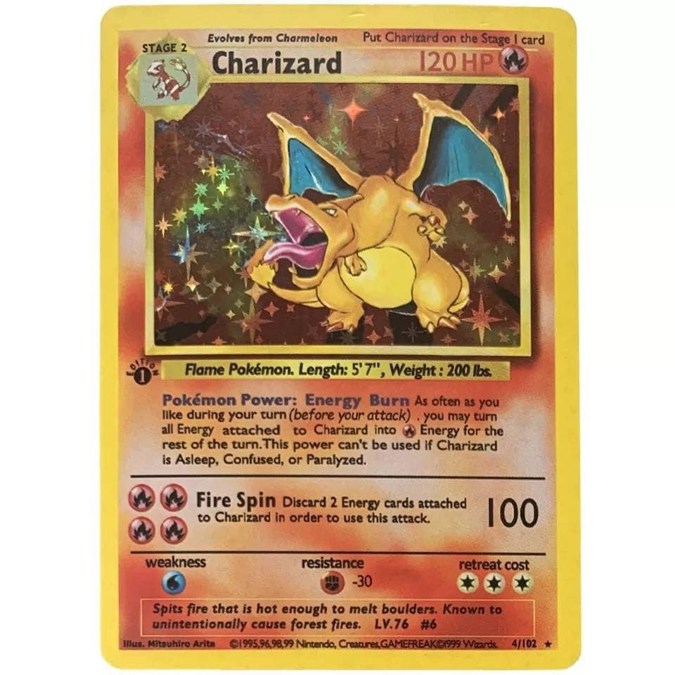 High Quality 1st Edition Holographic Charizard Custom Handmade Card ...