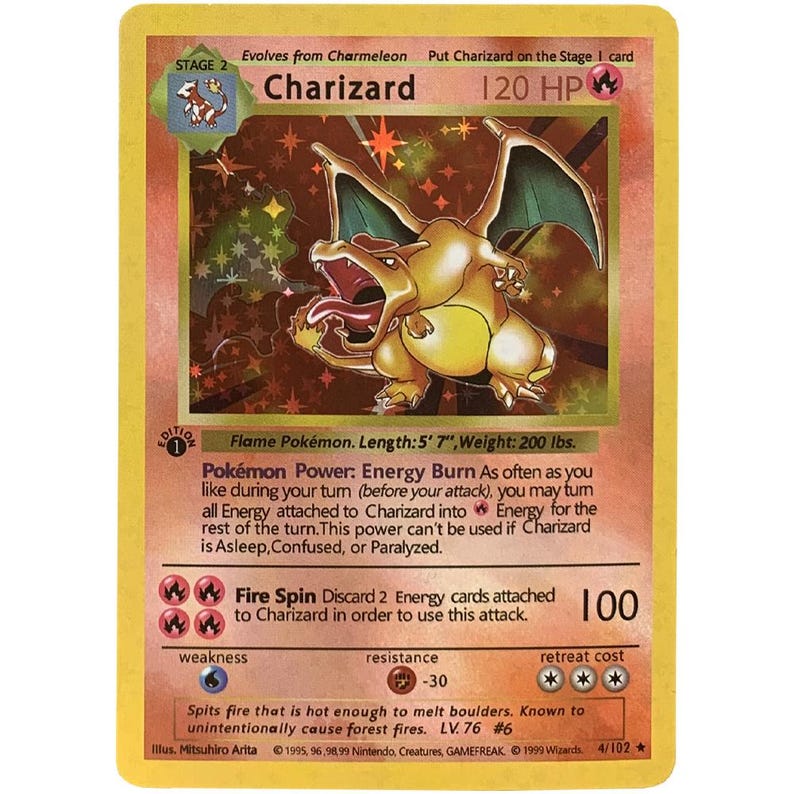 High Quality 1st Edition Shadowless Charizard Custom Handmade ...