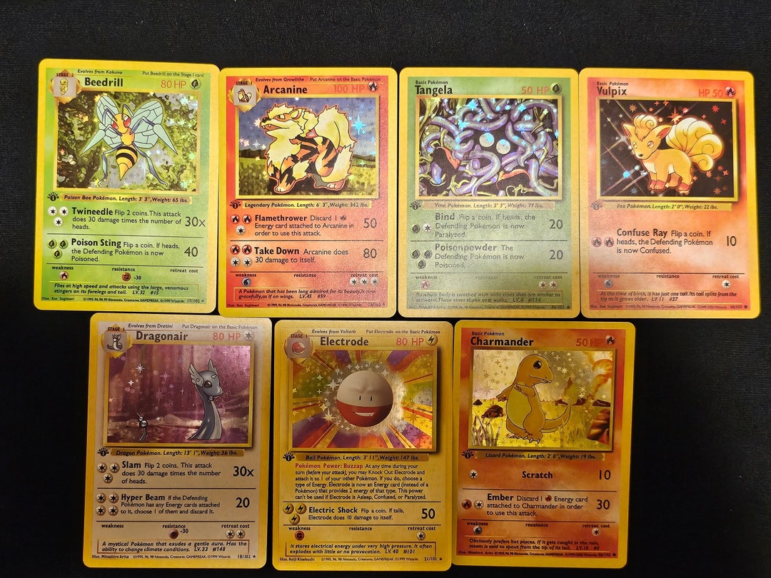 High Quality 1st Edition Holographic 7 Seven Custom Handmade Pokemon ...
