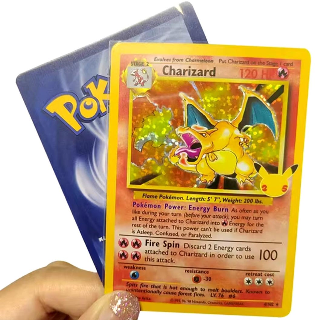 High Quality Holographic Charizard Custom Handmade Card With Pro Case ...