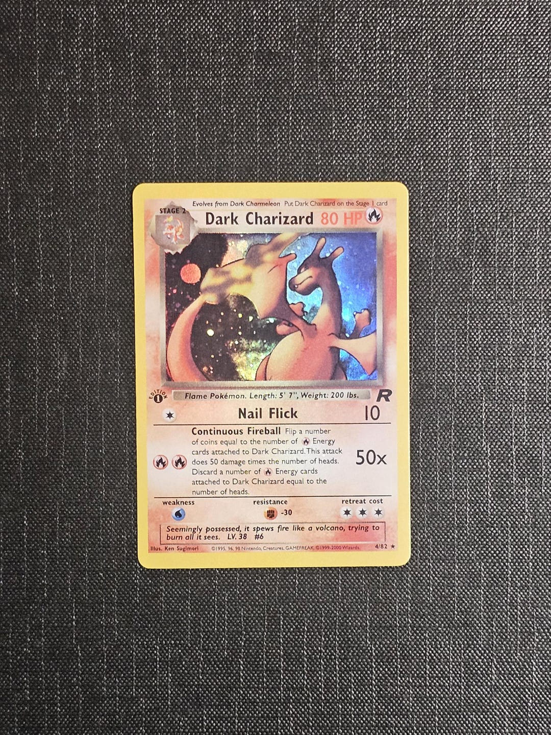 High Quality 1st Edition Holographic Dark Charizard Custom Handmade ...