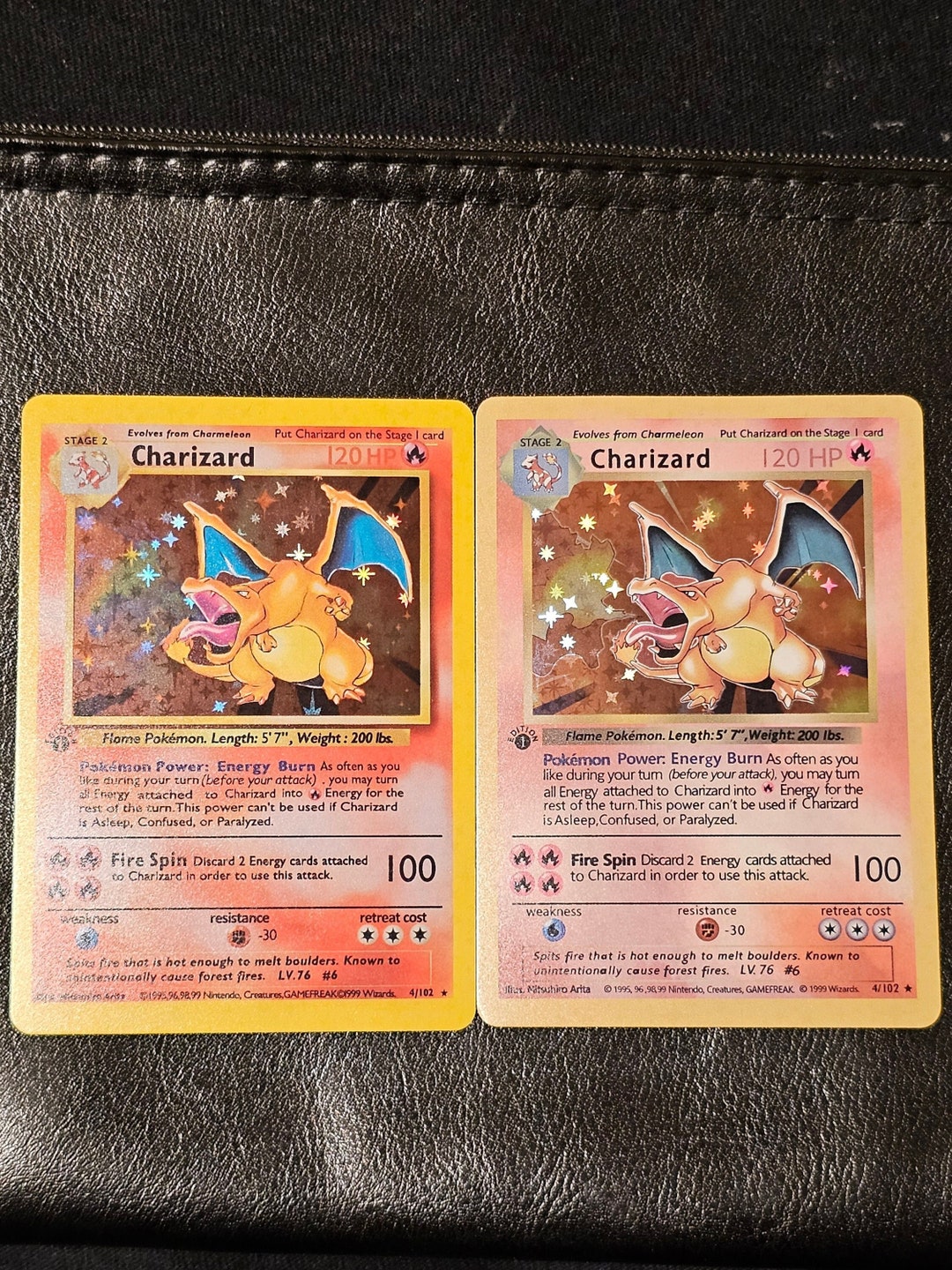 Two First Edition Charizard and Shadowless High Quality Custom Handmade ...
