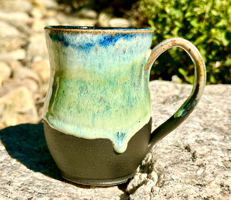 Drippy Glaze Wheel Thrown Pottery Mug - Etsy