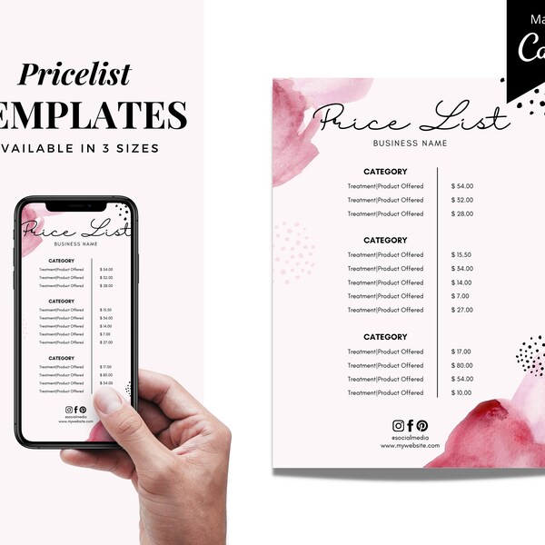 Price List Instagram - Etsy