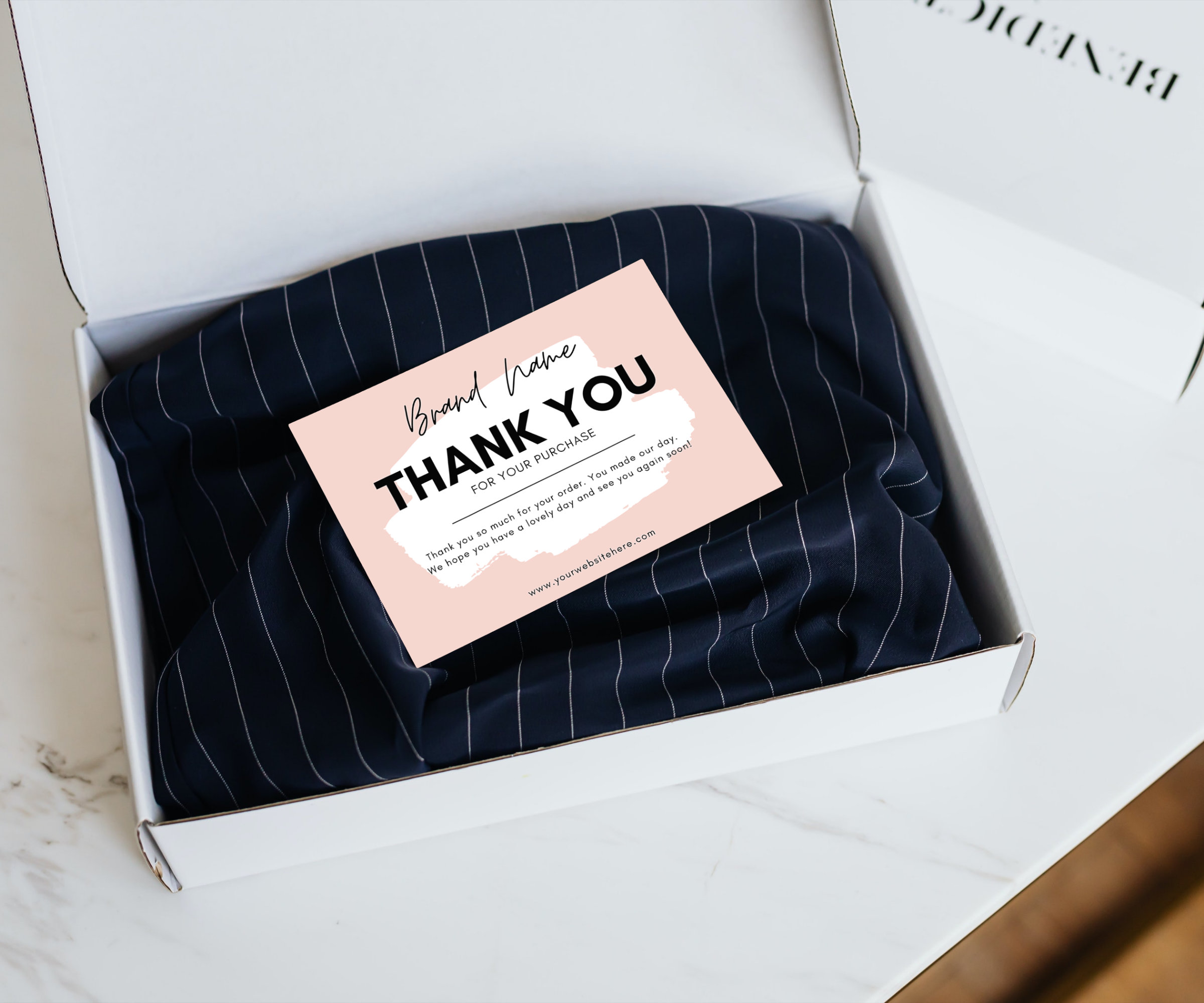 Editable Thank You Coupon Card, Customizable Insert Card, Pink Thank ...