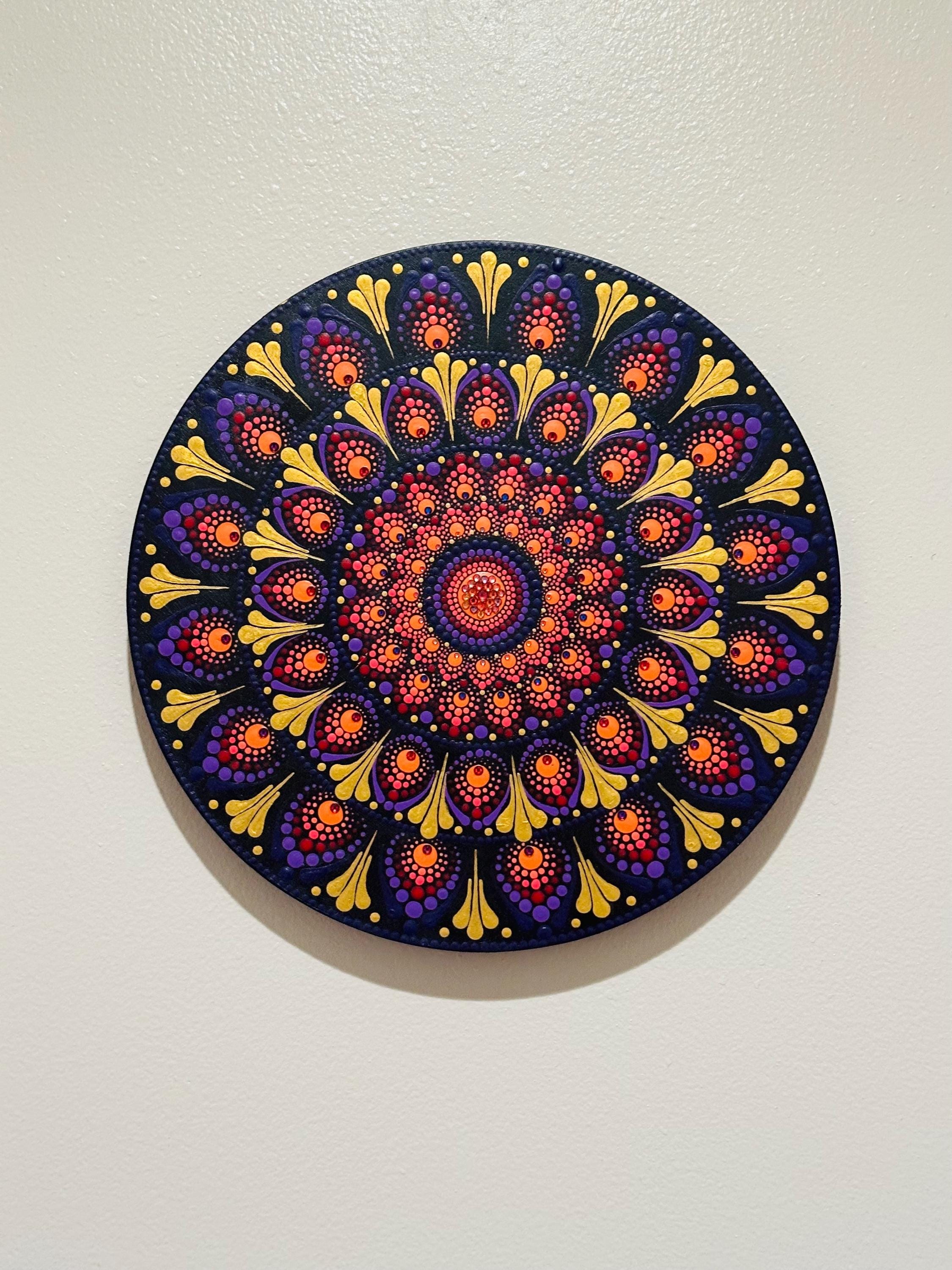 Mandala Dot Art Wall Hanging, Hand-painted Mandalas, Acrylic Art Wall ...