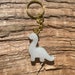 Super Cute Dinosaur Keychain, Brachiosaurus, White and Super Sparkly - Etsy