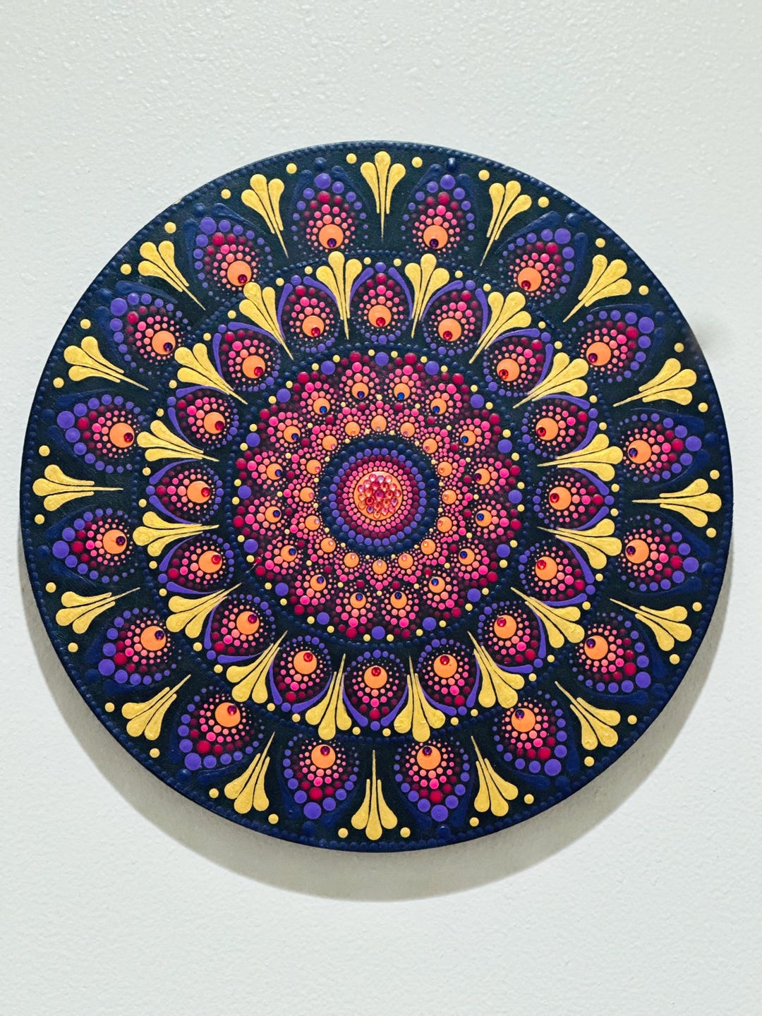 Mandala Dot Art Wall Hanging, Hand-painted Mandalas, Acrylic Art Wall ...