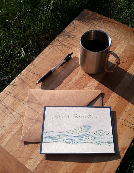 Set of 4 Gratitude Postcards-Blue | Etsy