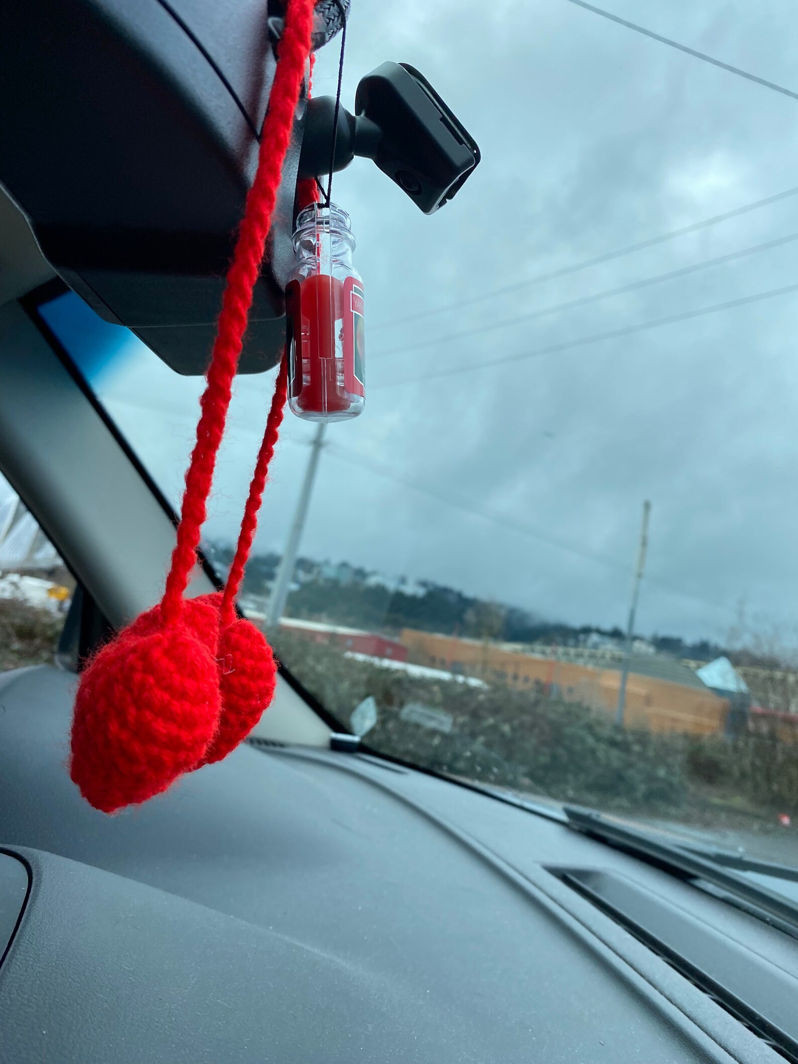 Crochet Heart Car Charm: Valentine's Day Rearview Mirror Decoration - Etsy