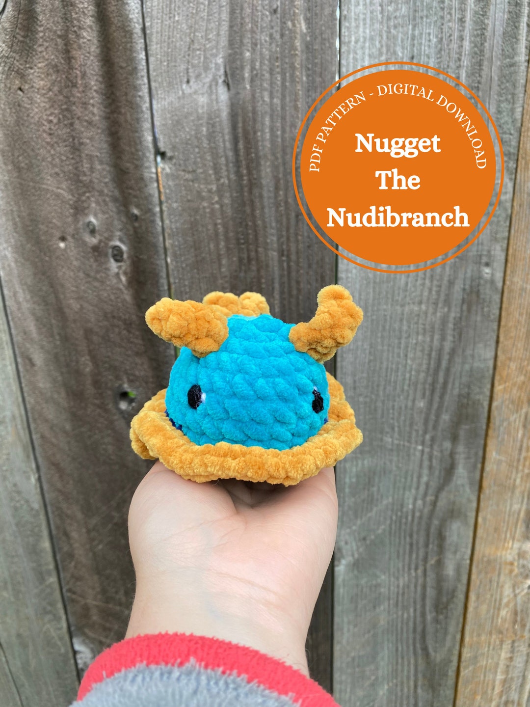 Crochet Nudibranch Pattern, Crochet Sea Slug Pattern, Nugget the ...