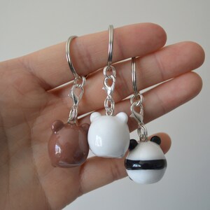 Skeptical Bear Polymer Clay Keychain - Brown/white/panda - Etsy